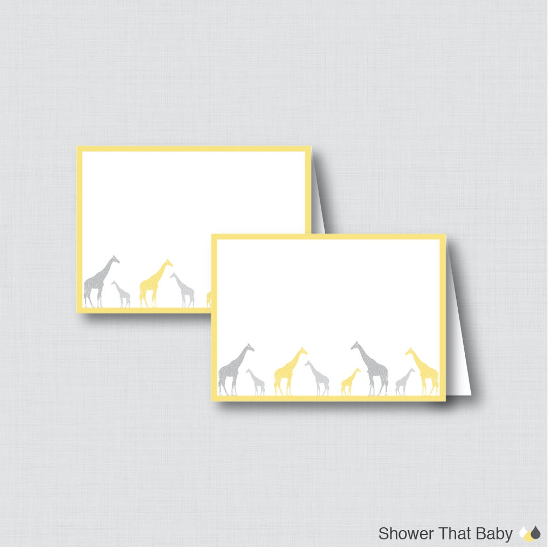 Printable Giraffe Food Tent Cards or Place Cards Printable - Etsy