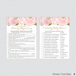 Floral Baby Shower Games Package - Seven Printable Games: Bingo, Price ...