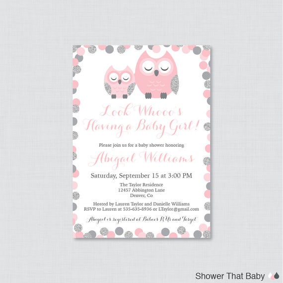 Printable Owl Baby Shower Invitations