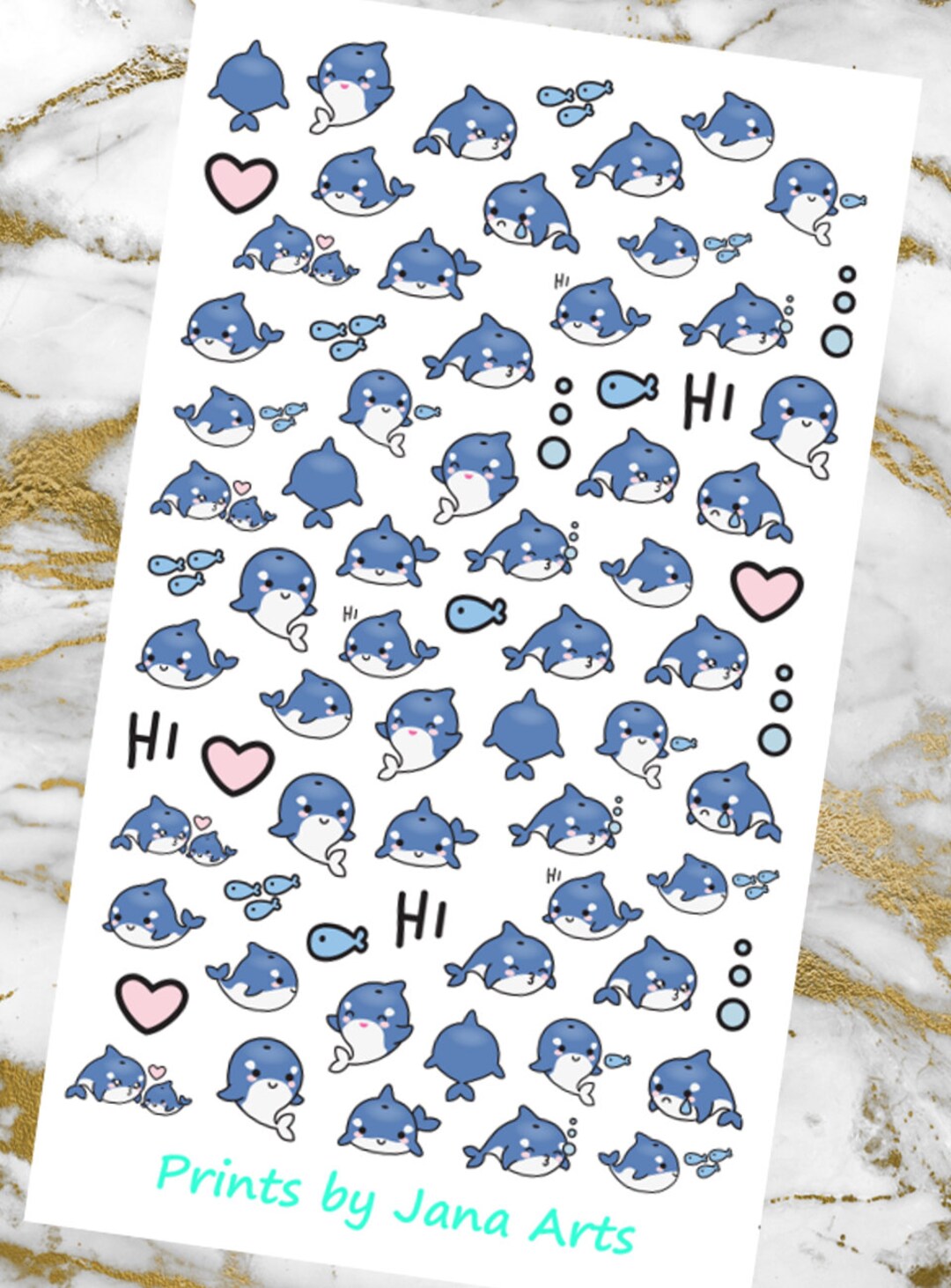 Kawaii Orca Cute Orca Planner Sticker, Kawaii Stickers, Orca Sticker ...