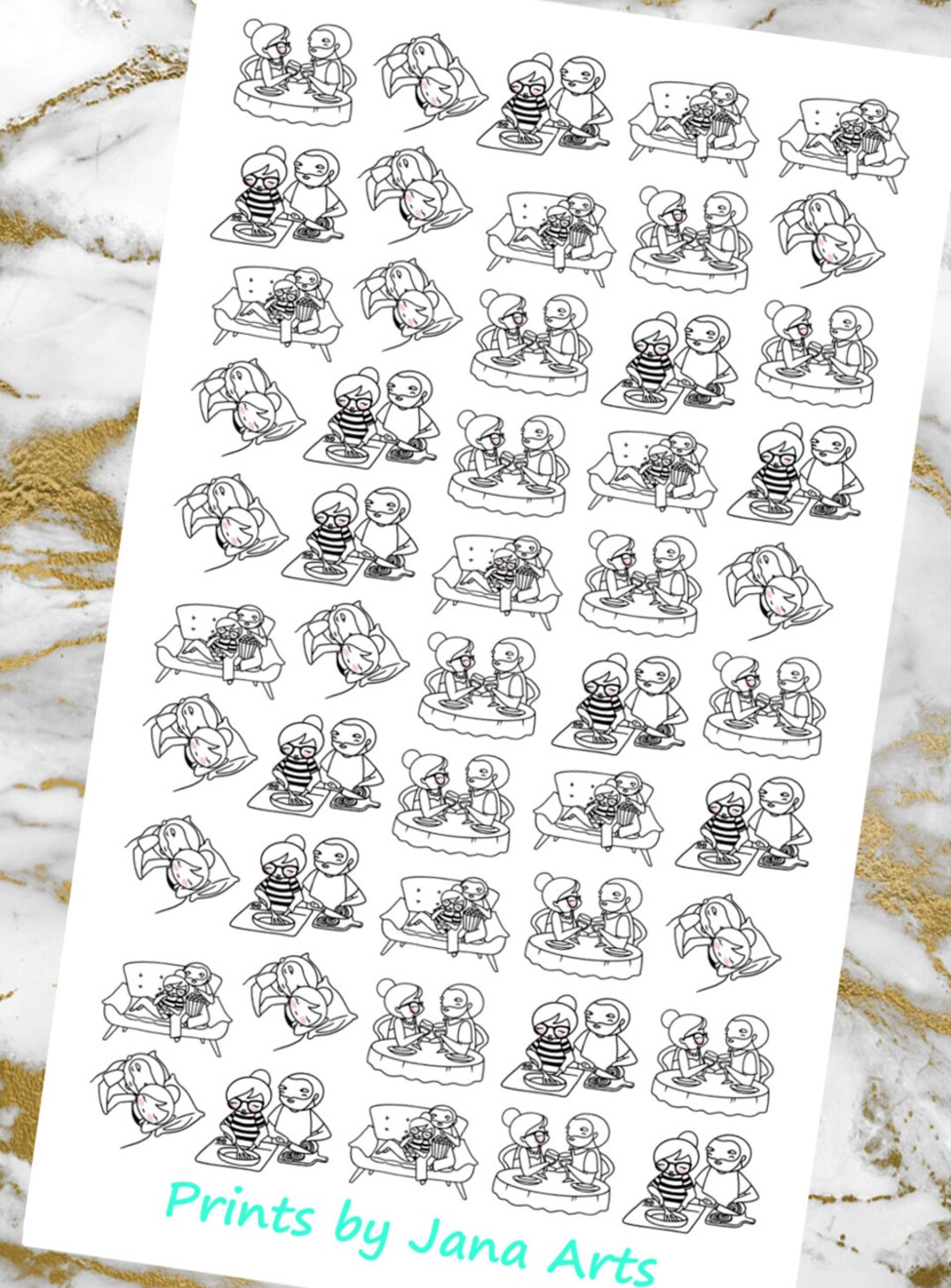 Cute Girl Cindy Couple Activities Planner Stickers, Stickers, Girl ...