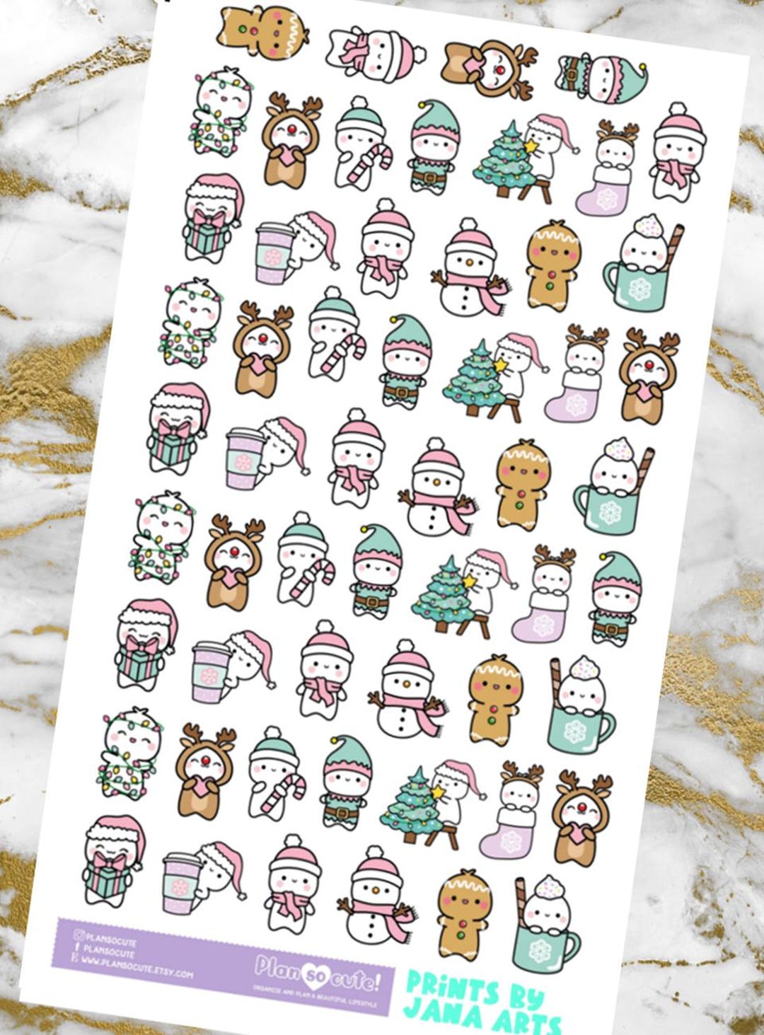 Plan so Cute - Tiny Puppet Christmas - Planner Stickers, Stickers ...