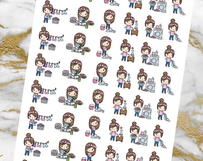 Cute Girl Zoya - Household Chores 2 - Planner Stickers, Stickers ...
