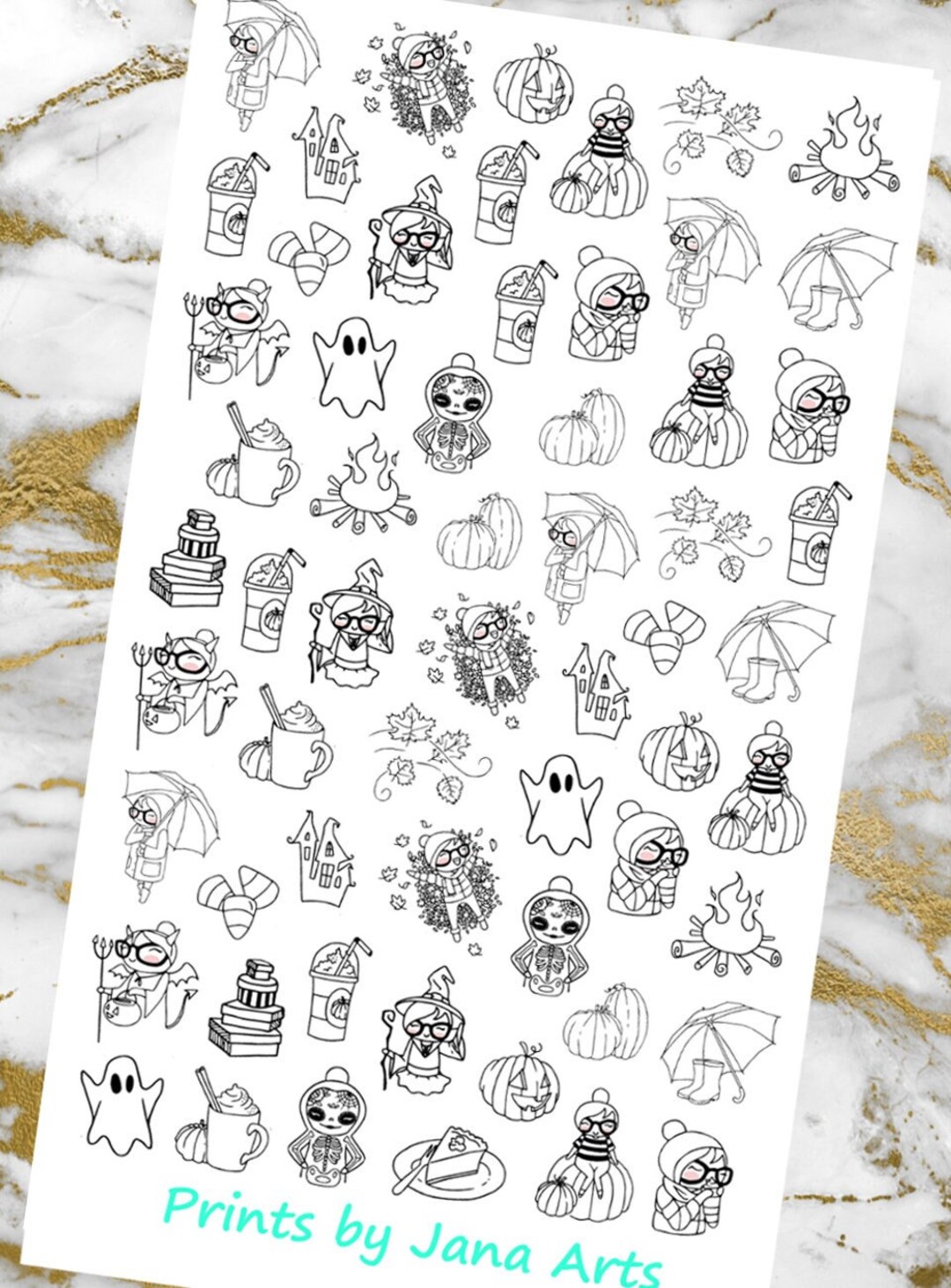 Cute Girl Cindy Fall Activities Planner Stickers Planner Stickers ...