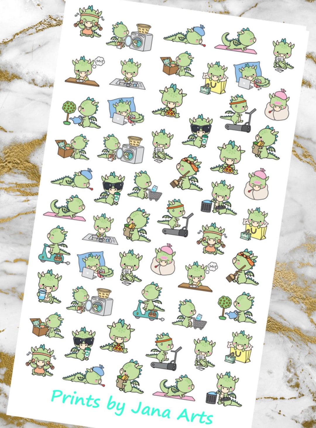 Kawaii Dragon Activities Cute Dragon Planner Stickers, Kawaii Stickers ...