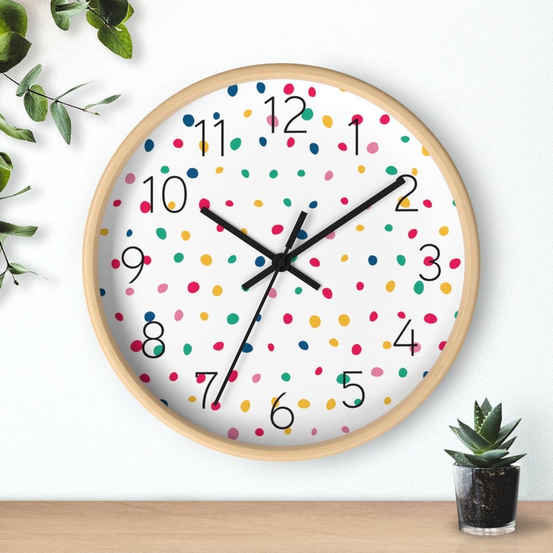 Polka Dot Clock - Etsy
