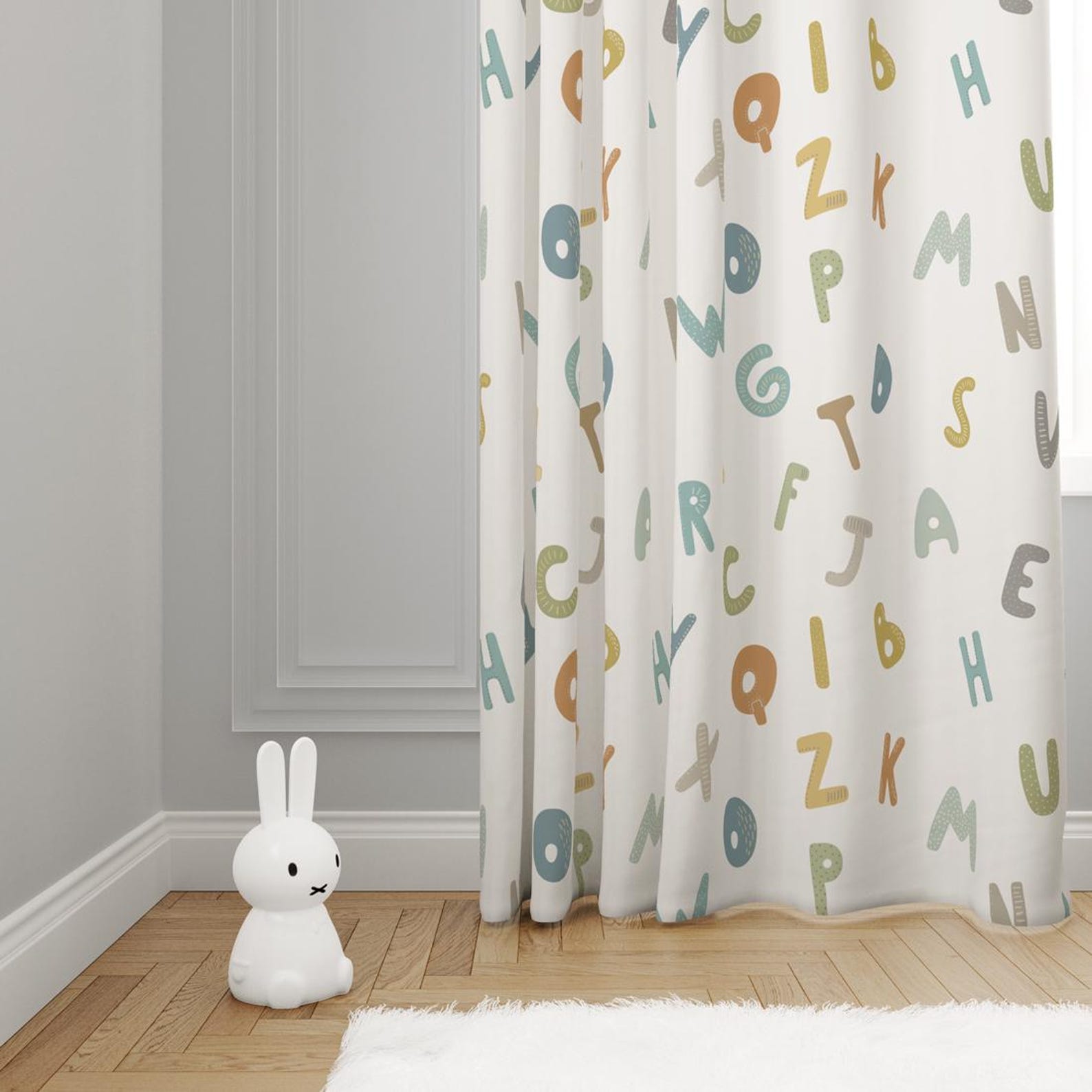 Kids Curtains Blackout Panels Alphabet, Kids Bedroom Curtains, Kids ...
