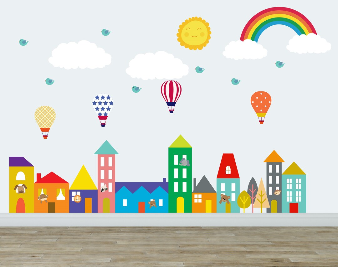 Kids Wall Decals City, Wall Stickers, Wall Decals Nursery, Nursery Wall ...