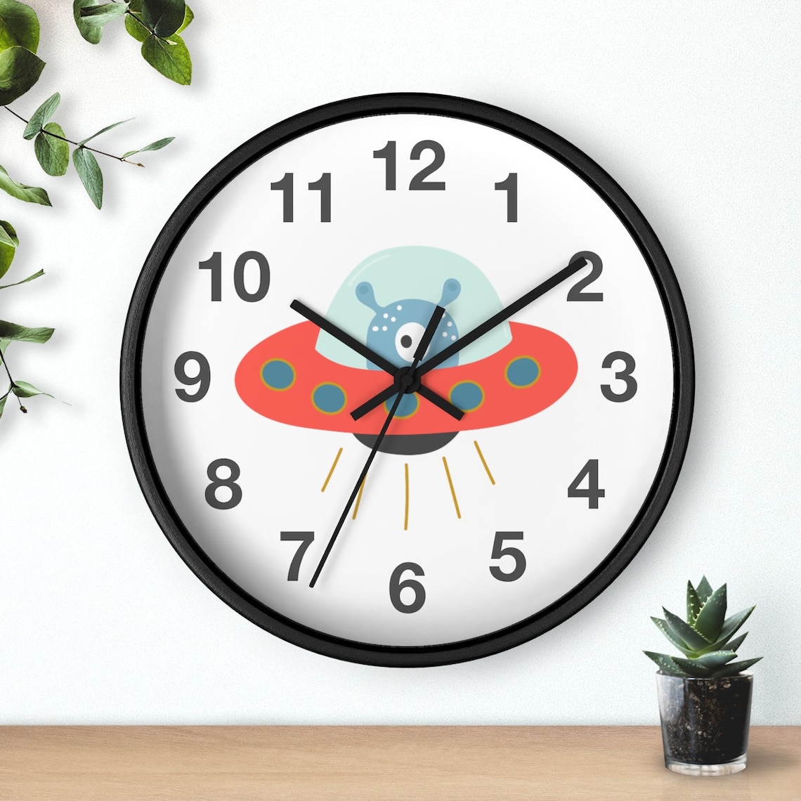 Alien UFO Wall Clock Boys Outer Space Wall Clock Boys Baby - Etsy UK