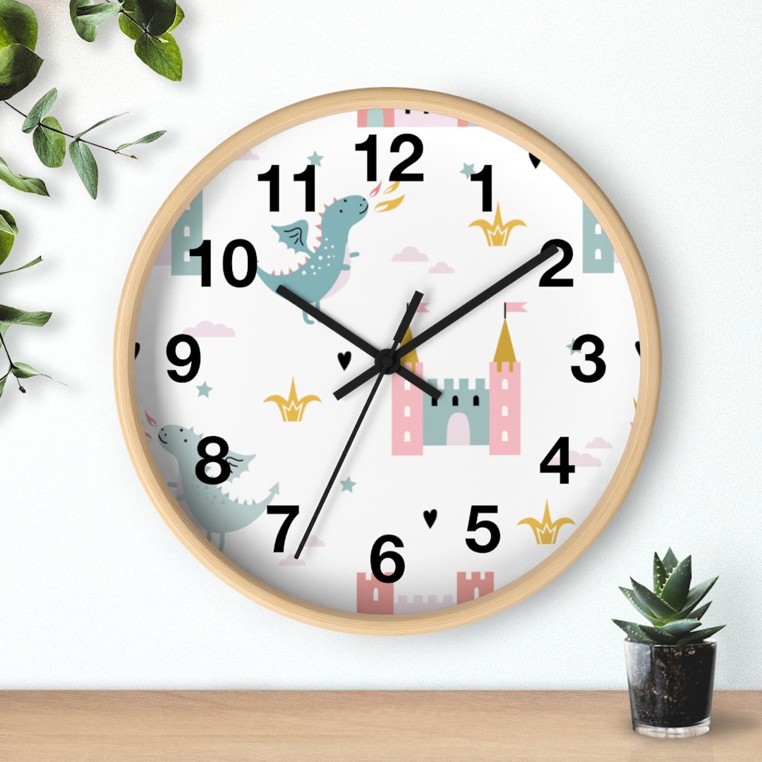 Girls Wall Clock Fairy Tale, Girls Bedroom Decor, Nursery Clock Silent ...