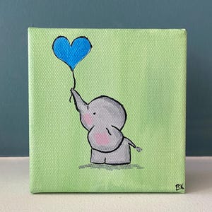 Baby Elephant on Canvas - Etsy