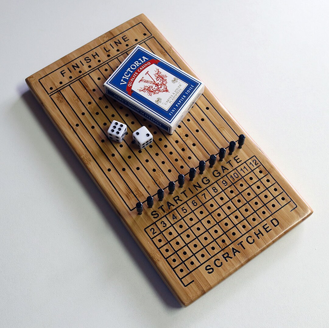 Horse Race Game, Bamboo Board, Includes Pegs Dice and Cards, Smaller ...