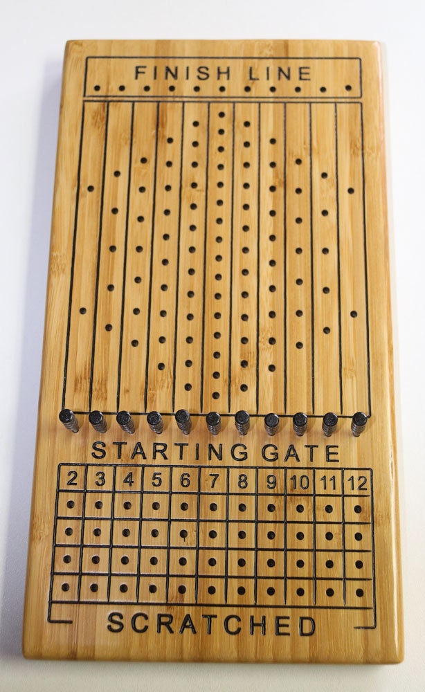 Horse Race Game, Bamboo Board, Includes Pegs Dice and Cards, Smaller ...