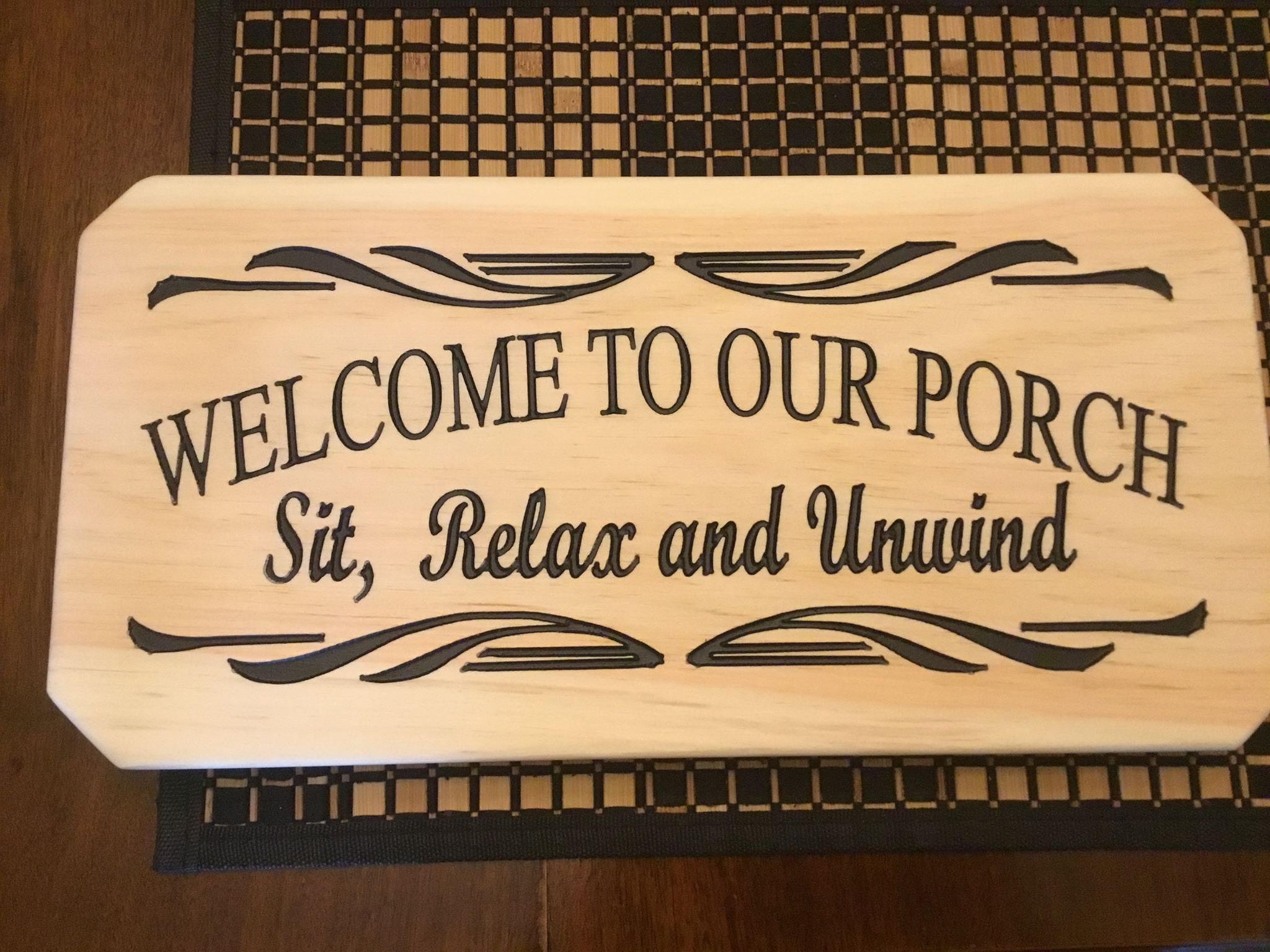 Home & Living Ornaments & Accents Welcome to our Porch Patio Signs Wood ...