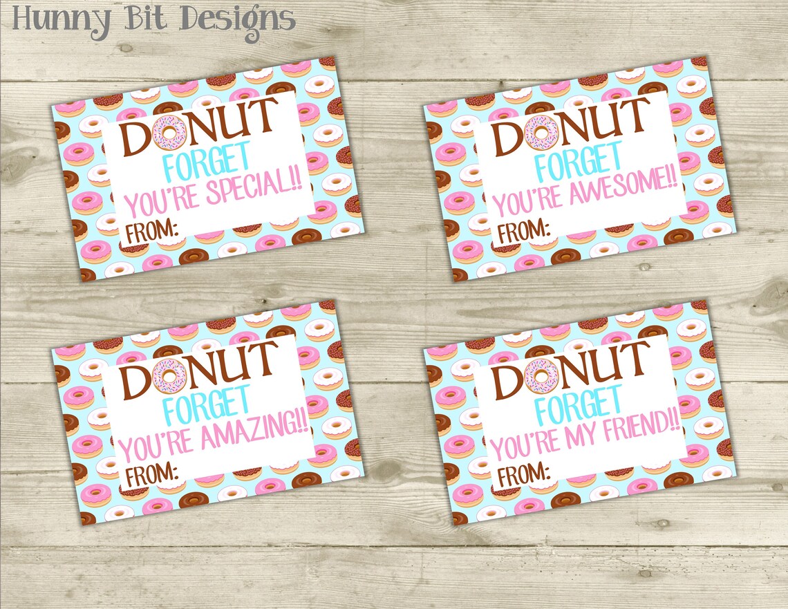 Valentines Day, Donut Forget Tags, Donut Birthday Tags, Donuts, Teacher ...
