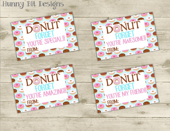 Valentines Day, Donut Forget Tags, Donut Birthday Tags, Donuts, Teacher ...