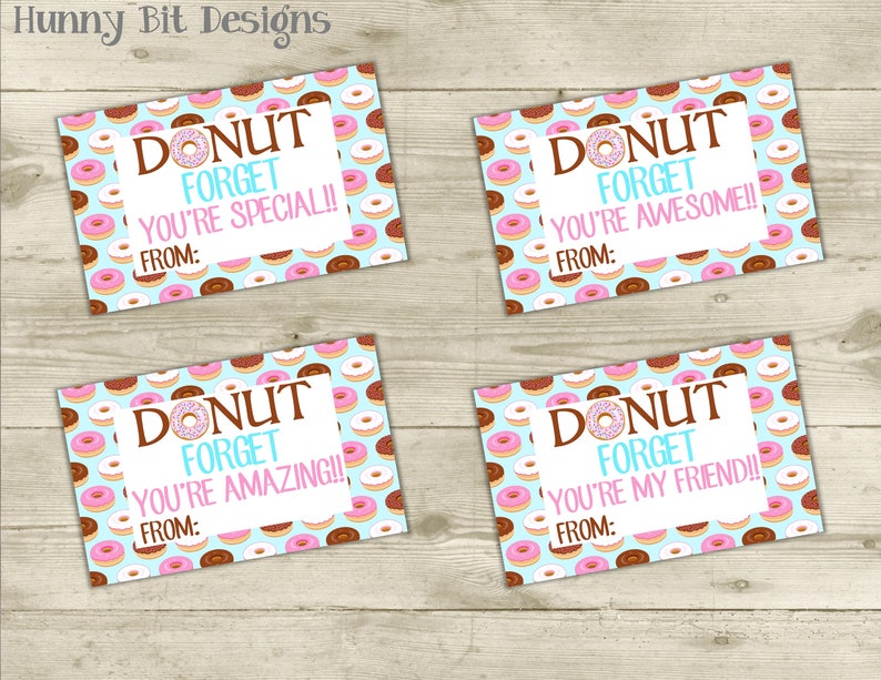Valentines Day Donut Forget Tags Donut Birthday Tags - Etsy
