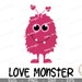 Valentine's Day SVG, Love Monster SVG, Monsters, Love Shirt, Valentine ...