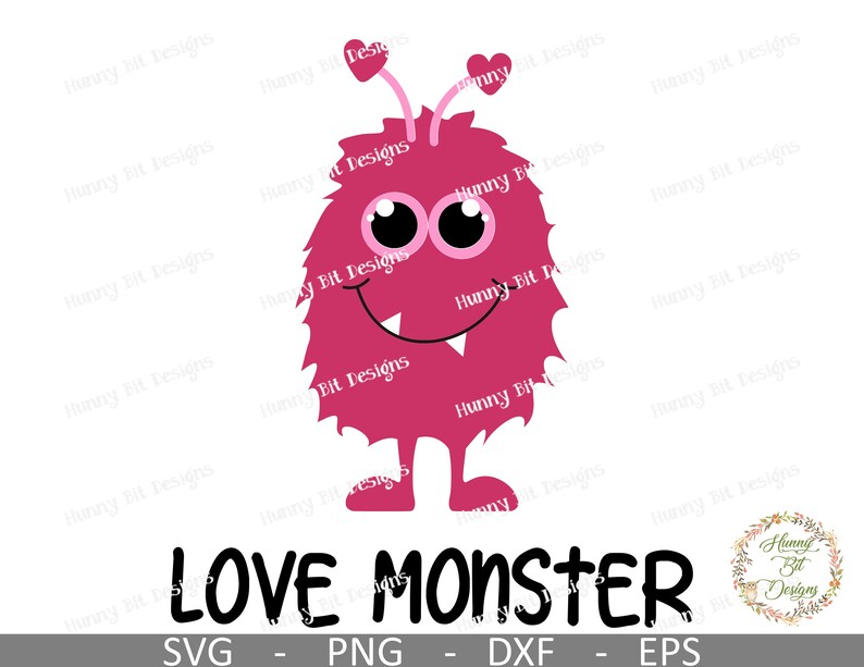 Valentine's Day SVG Love Monster SVG Monsters Love - Etsy
