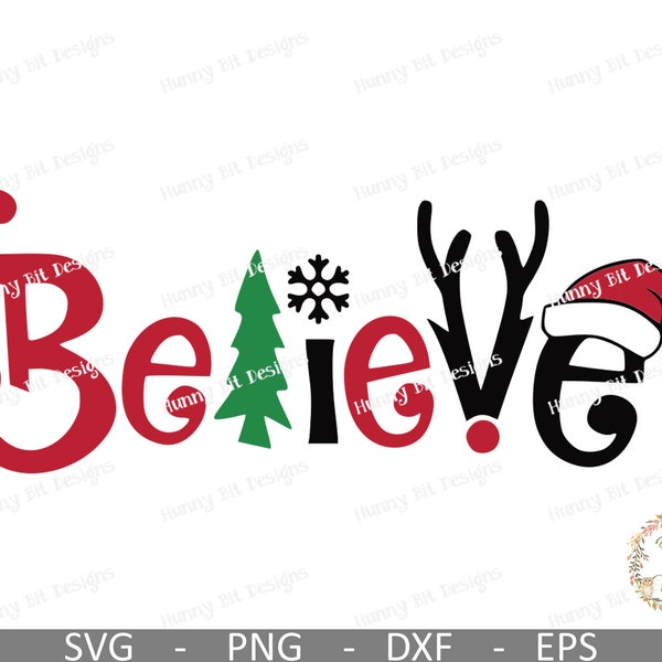 Believe Christmas Svg - Etsy