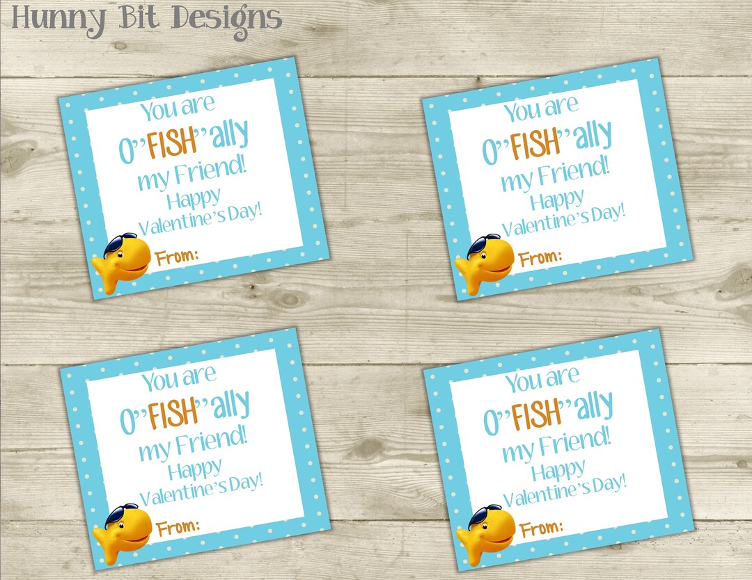 Valentines Day, Goldfish Tags, Fish Tags, Birthday Tags, Goldfish ...