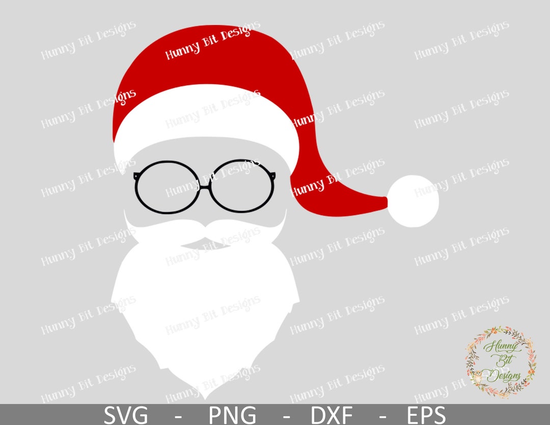Santa Beard SVG, Santa Face SVG, Santa Glasses, Christmas Shirt, Santa ...