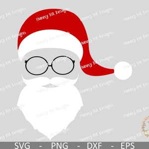Santa Beard SVG, Santa Face SVG, Santa Glasses, Christmas Shirt, Santa ...