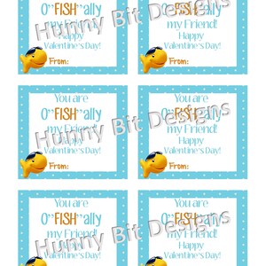 Valentines Day, Goldfish Tags, Fish Tags, Birthday Tags, Goldfish ...