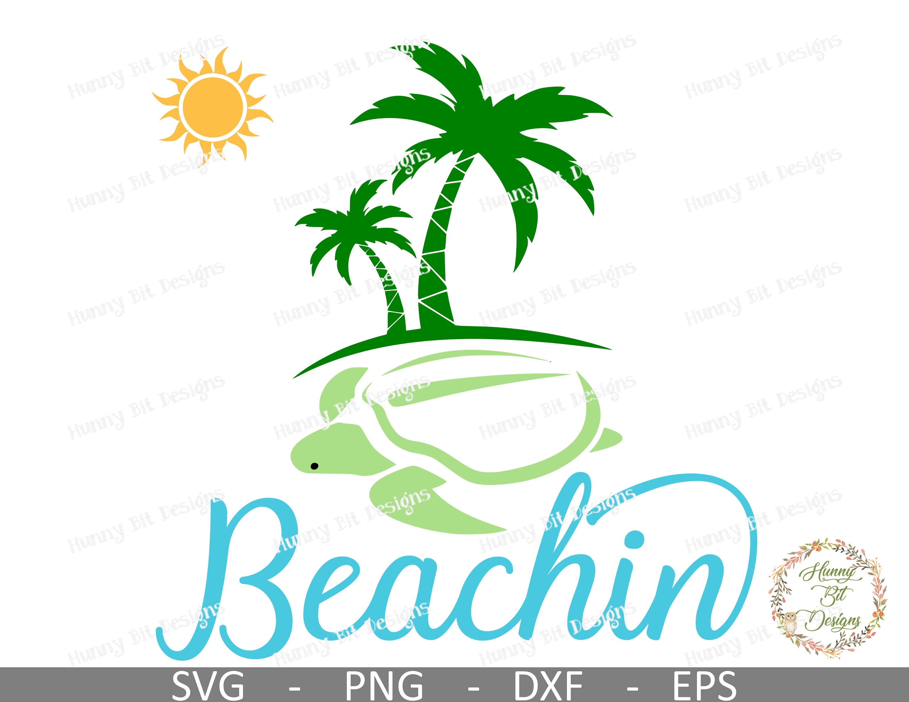 Beachin SVG Sea Turtle SVG Palm Tree SVG Beach Shirt | Etsy