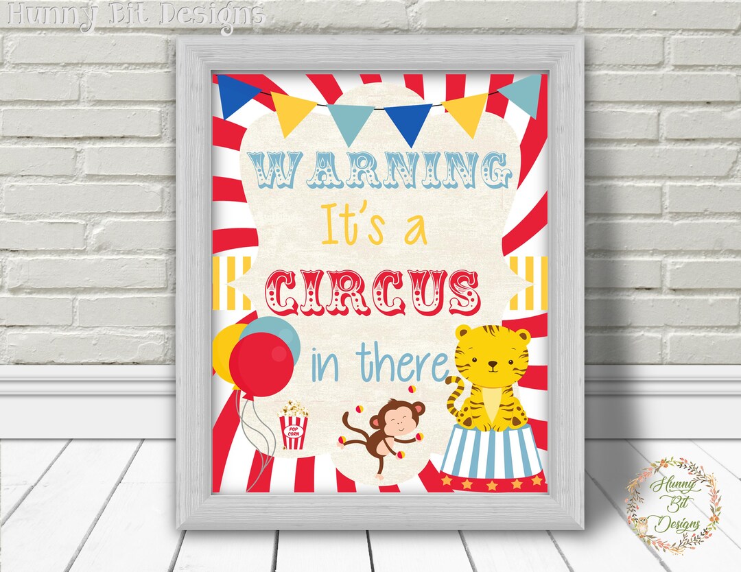 Circus Birthday Party Sign 8 X 10, Circus Party, Circus Animals ...