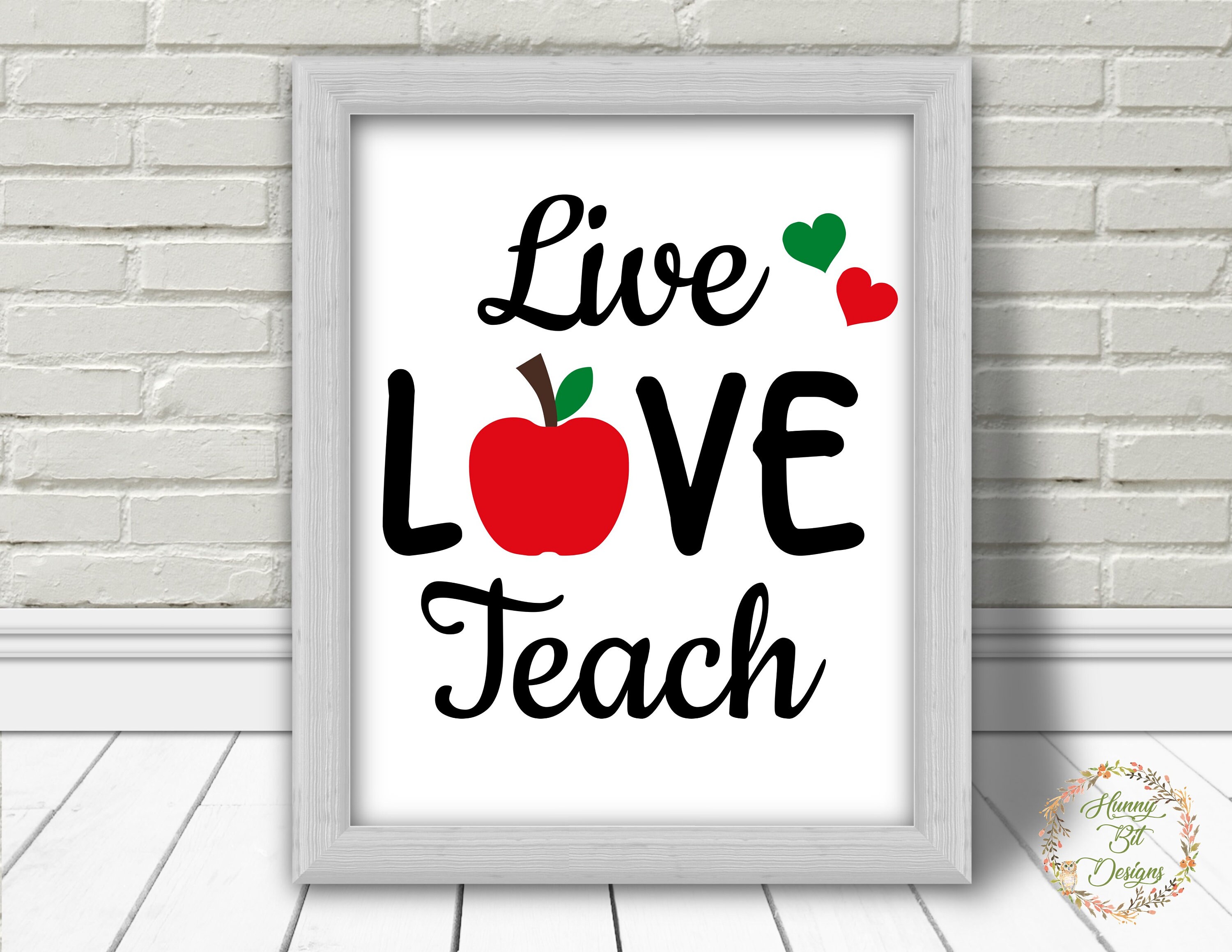 Teacher SVG Live Love Teach Apple SVG Teacher Shirt | Etsy
