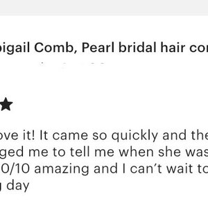Abigail Comb, Pearl Bridal Hair Comb, Wedding Hair Accessory, Hairpiece ...