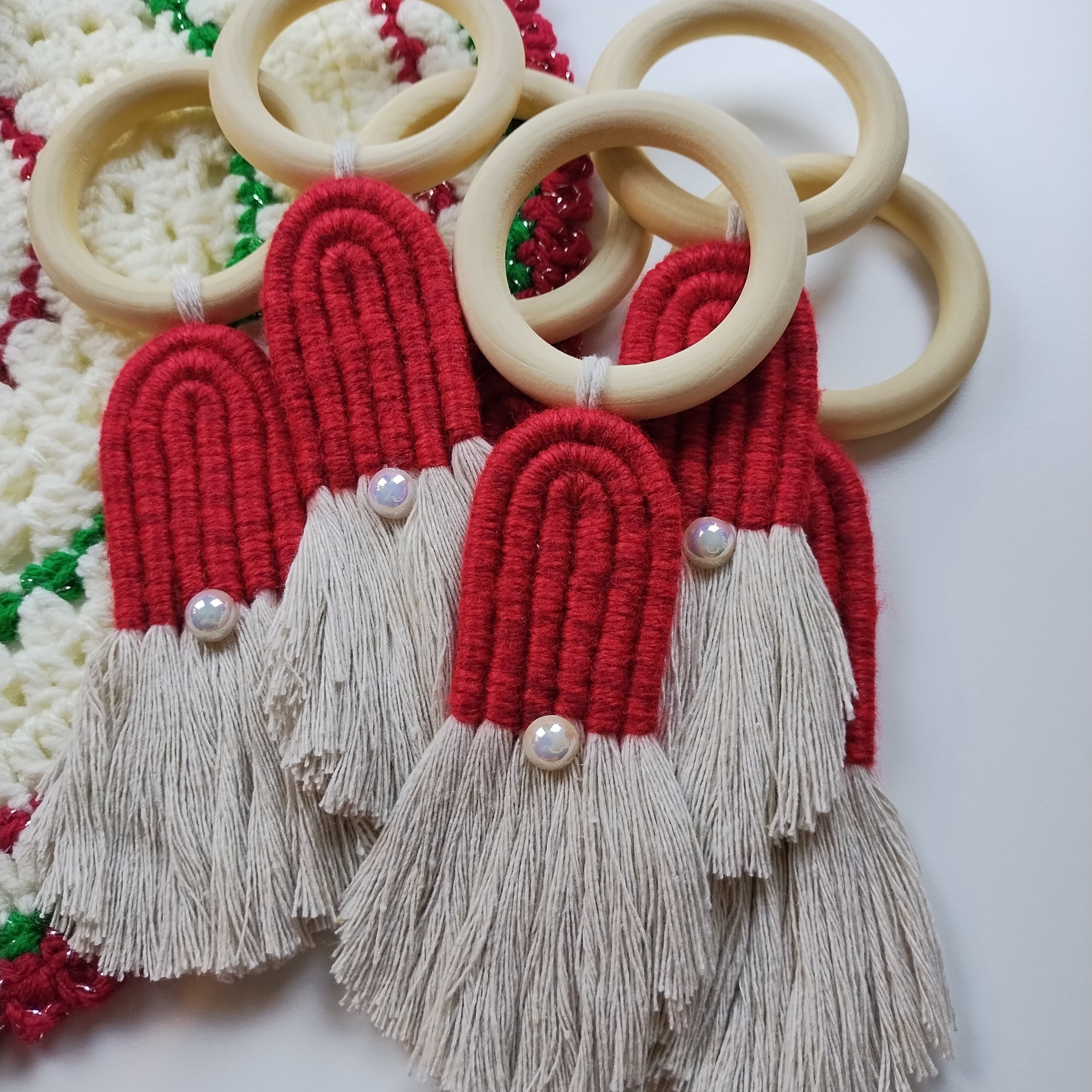Macrame Santa Napkin Ring: Christmas Holiday Table Decor - Etsy