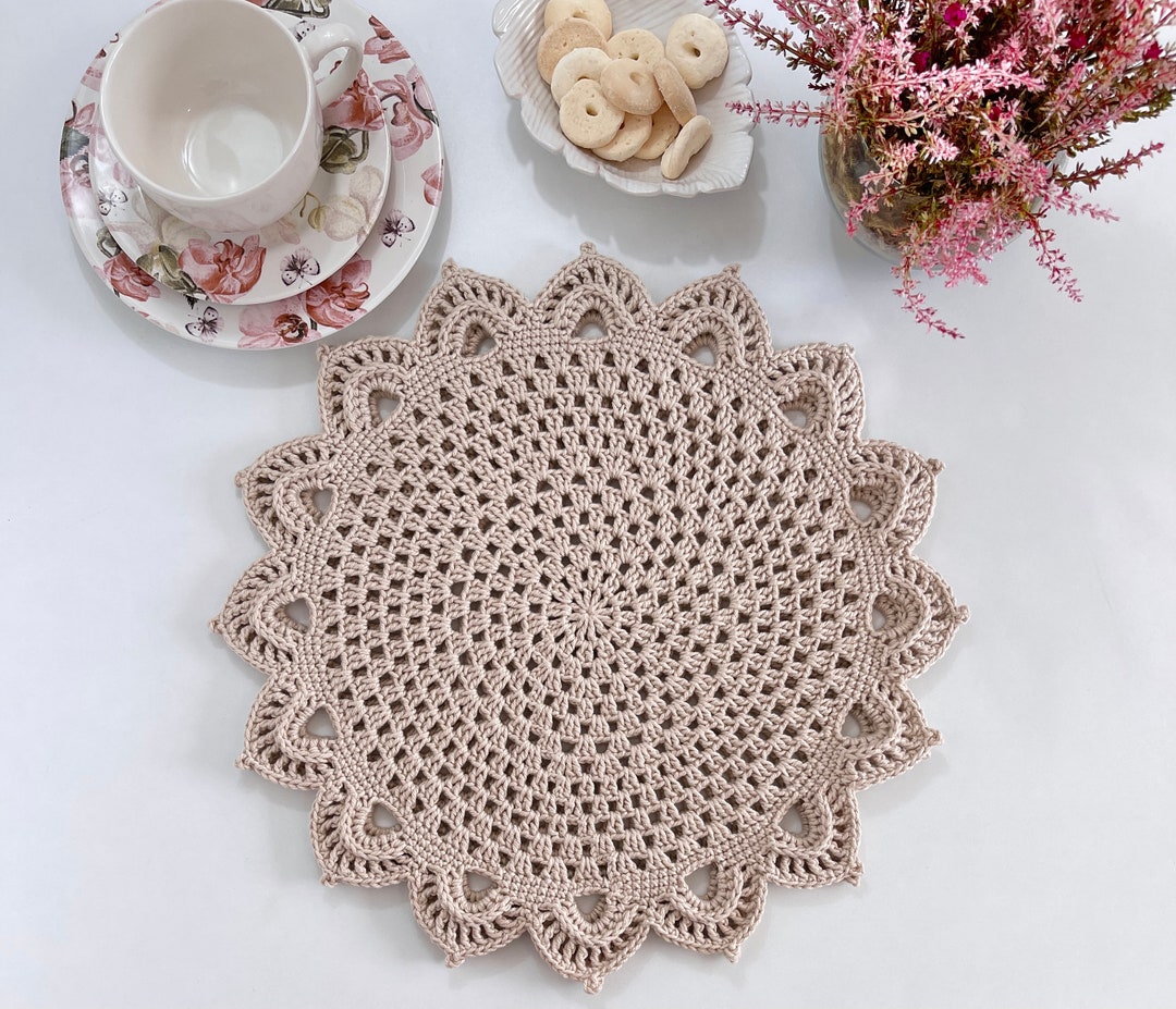 Crochet Doily Placemats Handmade Crochet Home Decor Table Linen Dining ...