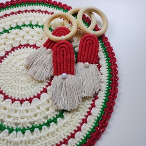 Macrame Santa Napkin Ring: Christmas Holiday Table Decor - Etsy