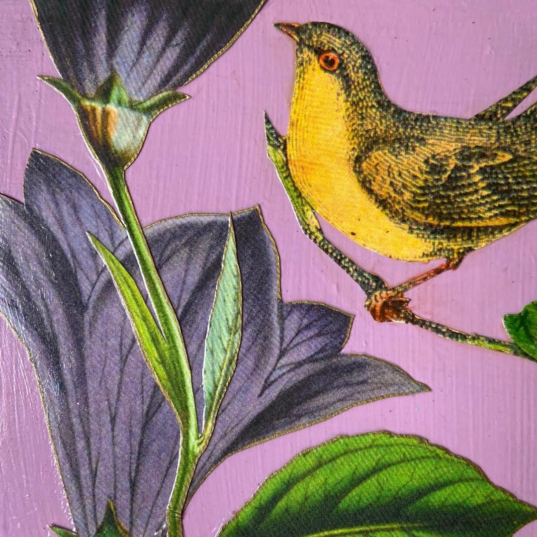 Yellow Bird Collage - Etsy