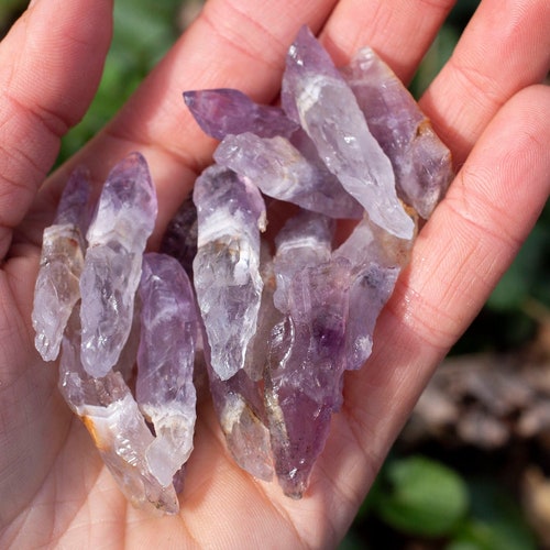 Auralite-23 Crystals canadian Chevron Amethyst: SINGLE Palm - Etsy
