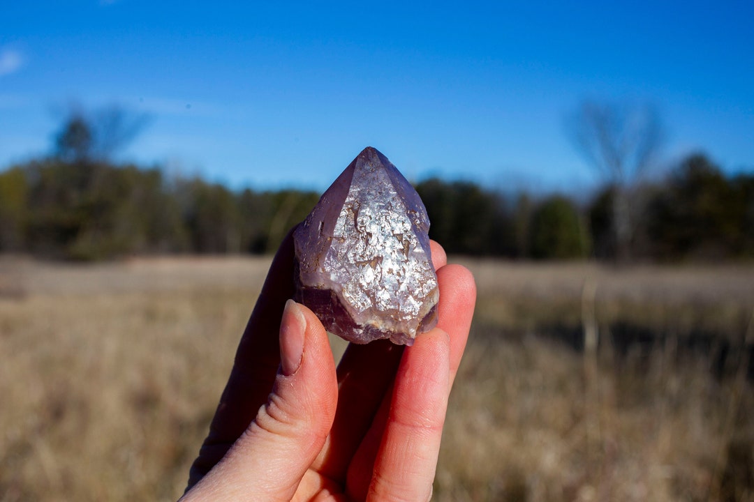 Auralite-23 Crystal (canadian Chevron Amethyst) : 74 Gram Smoky Golden ...
