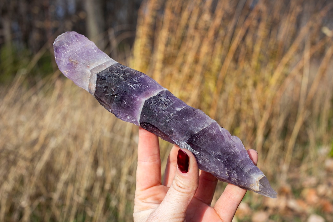 Auralite-23 Crystal (canadian Chevron Amethyst) : 255 Gram Large Palm ...