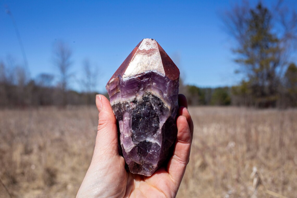 Auralite-23 Crystal (canadian Chevron Amethyst) : 496 Gram Deep Purple ...