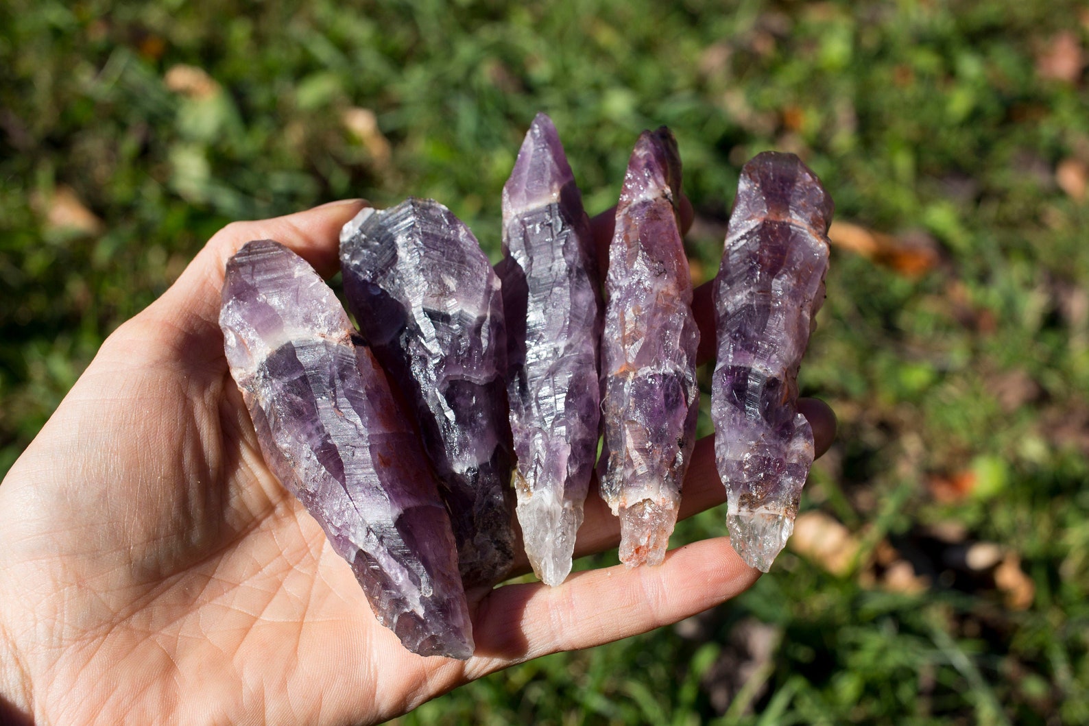 Auralite-23 Crystals canadian Chevron Amethyst: SINGLE Palm - Etsy