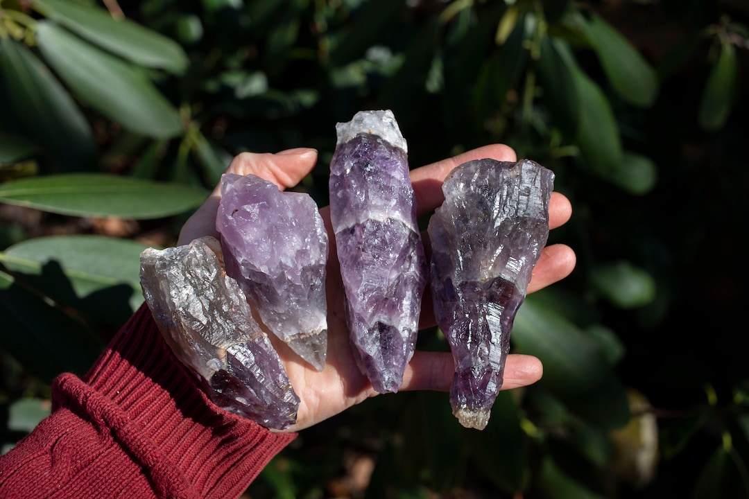Auralite-23 Crystals (canadian Chevron Amethyst): SINGLE Palm Wand ...