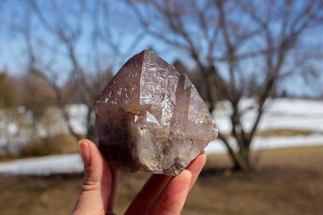 Auralite-23 Crystal (canadian Chevron Amethyst) : 388 Gram Clear Smoky ...