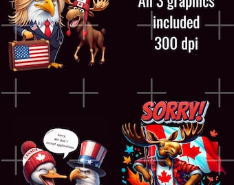 Canada Not Accepting Applications, PNG, Heat Sublimation, T Shirt, T ...