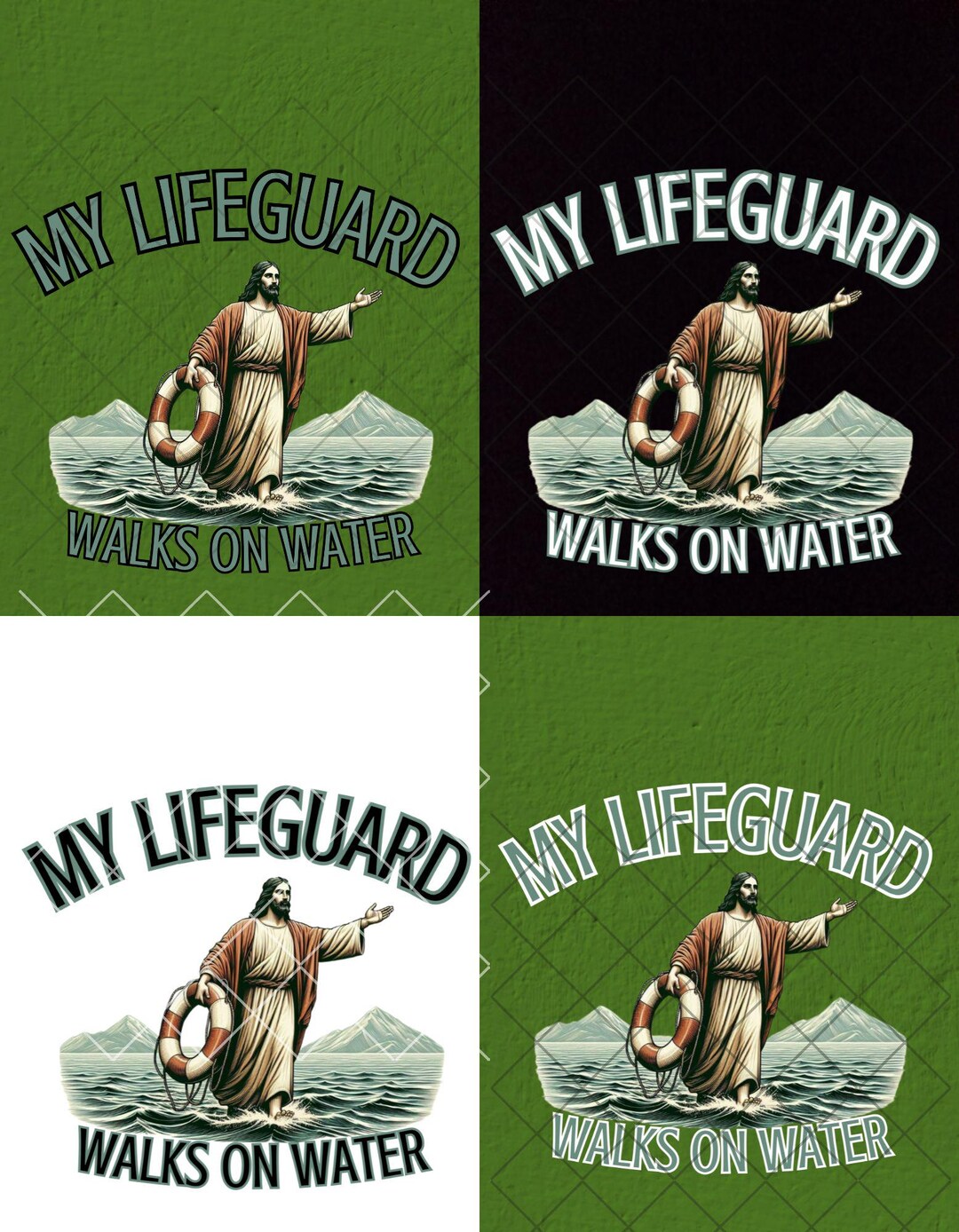 My Lifeguard Walks on Water Jesus PNG Design, Retro Christian ...