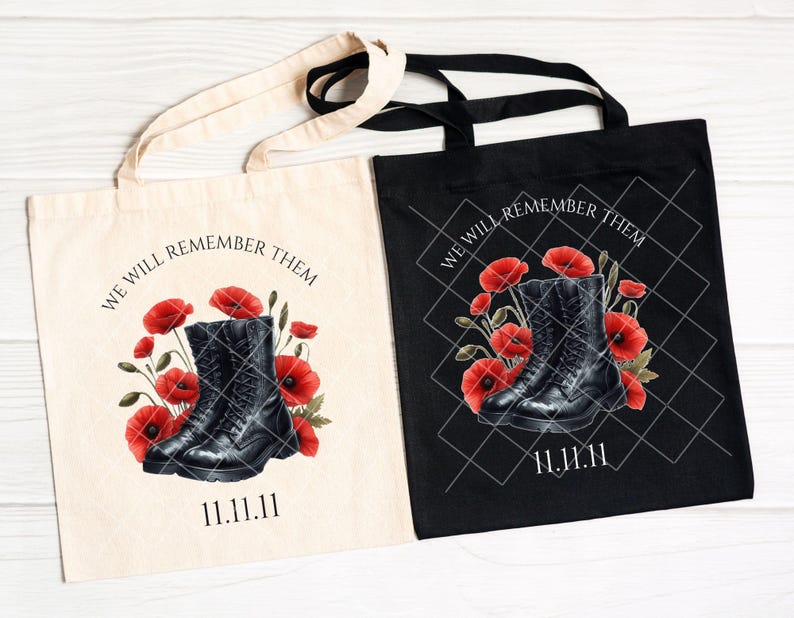 Remembrance Day With Poppies and Black Army Boots Two PNG Versions ...
