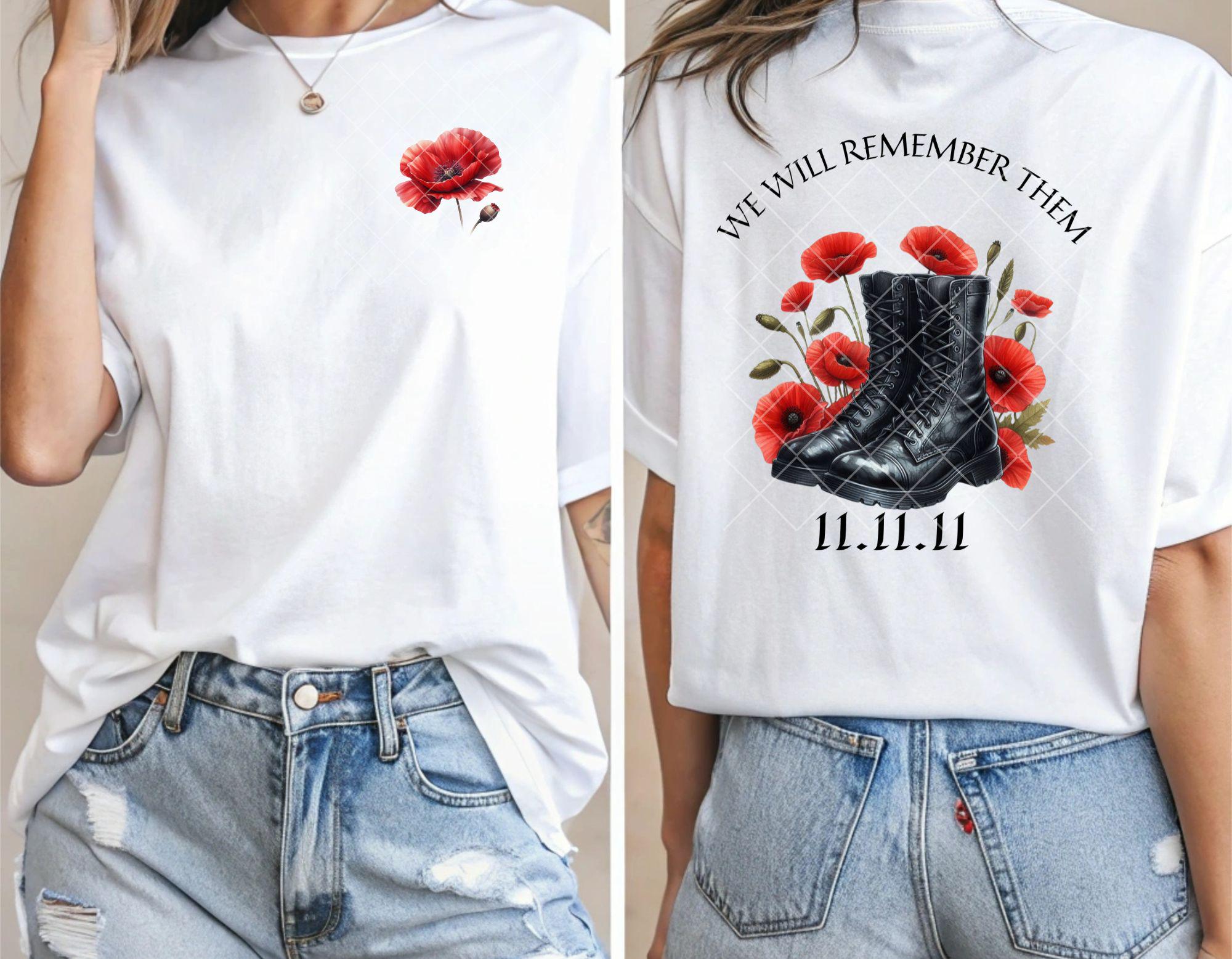 Remembrance Day With Poppies and Black Army Boots Two PNG Versions ...