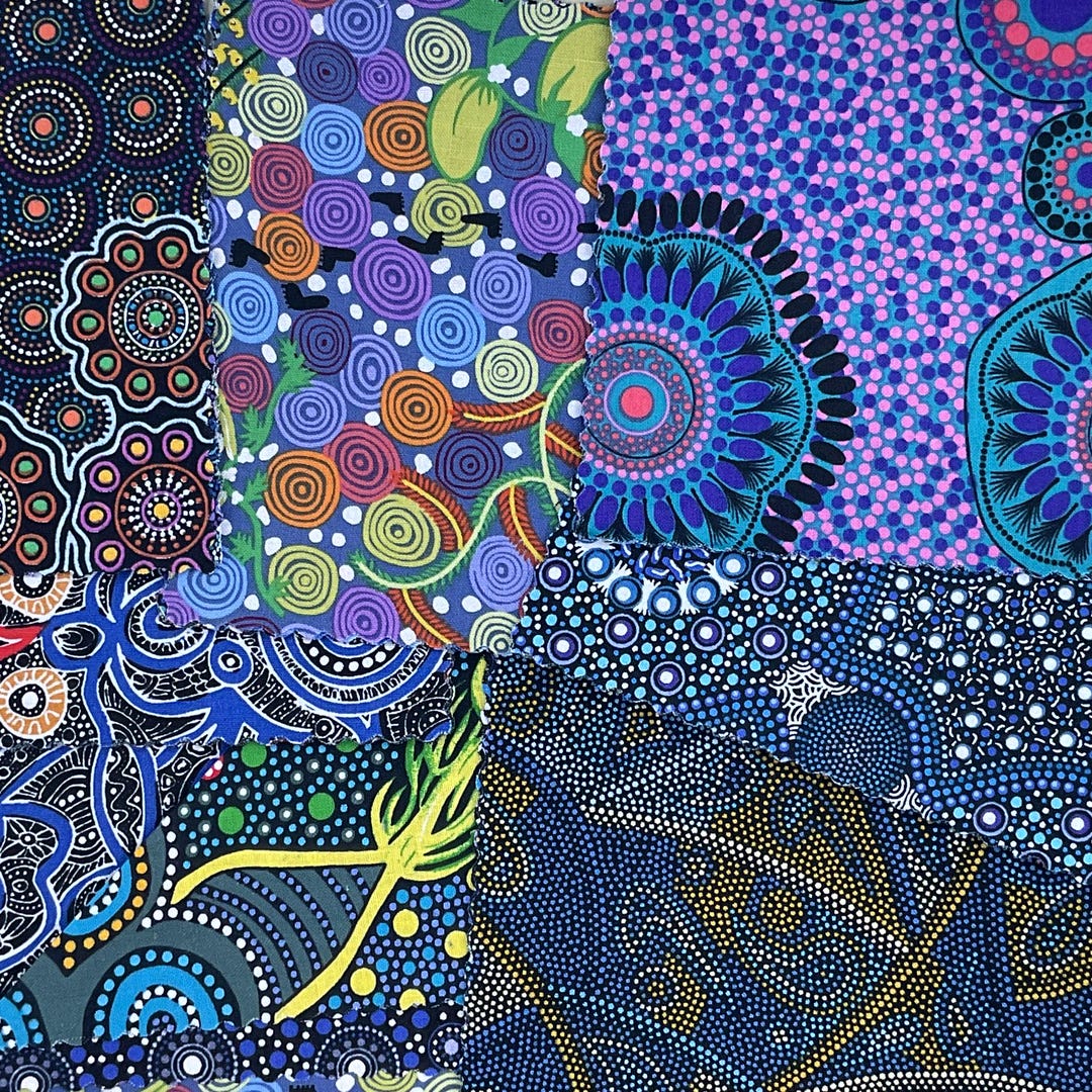 M & S Textiles Australia - Aboriginal Designs - 5" Charm Pack Blue ...