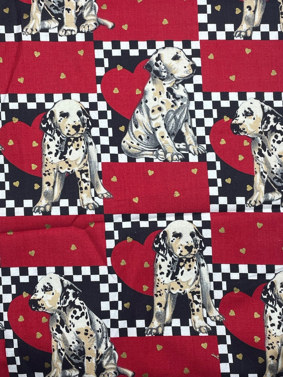 Dalmatian Puppy Fabric - Vintage - Shamash and Sons - 100% Quilting ...