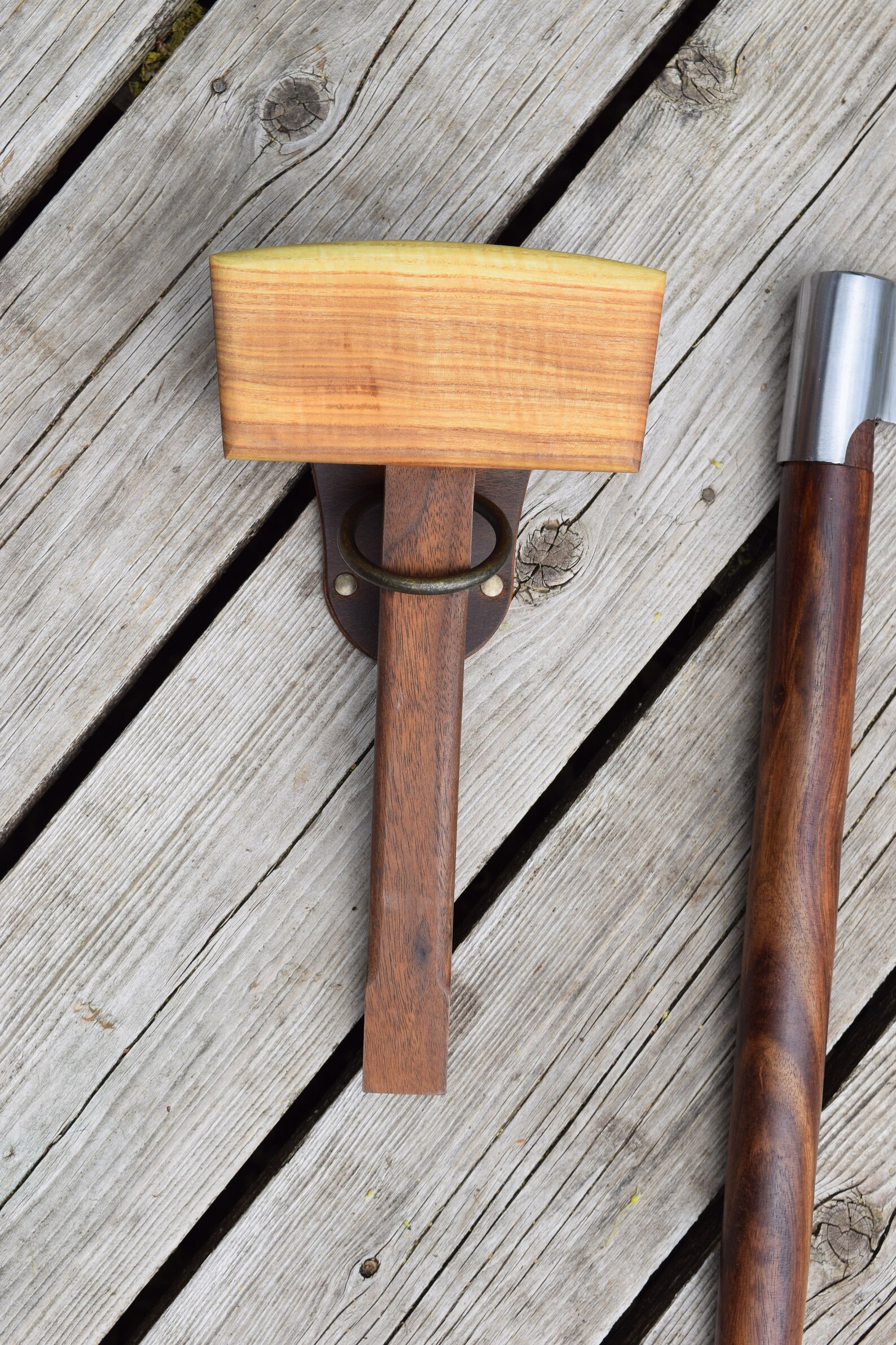 Leather Axe Frog / Hammer Frog in Crazy Horse Brown Leather | Etsy